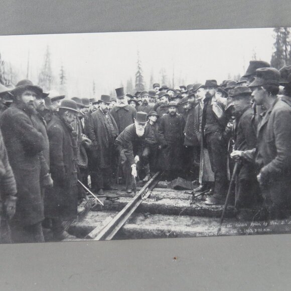 Wayside Press | Art | Vintage Postcard The Last Spike Canadian Railway ...